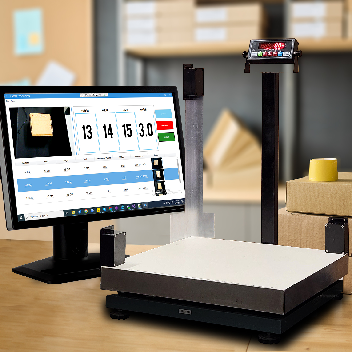 BizAutom BA-DWS2424 Laser Dimensional Scale With Printer & SW